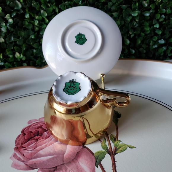 Kitchen | Stw Bavaria Germany 24k Gold Tea Cup Saucer Set Heavy Gold ...